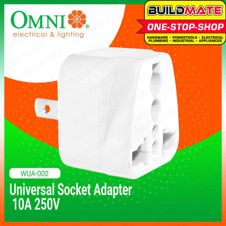 BUILDMATE Omni Universal Socket Adapter 10A 250V Universal Adaptor Plug ...