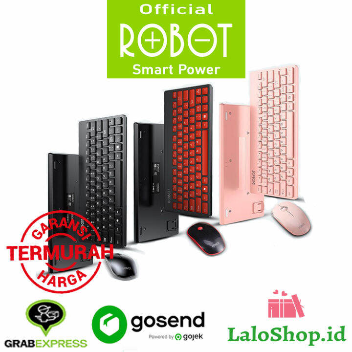 ROBOT KEYBOARD & MOUSE COMBO KM3000 PORTABLE MINI WIRELESS ORIGINAL ...