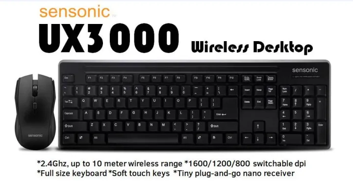 SENSONIC UX3000 2.4GHz Wireless Keyboard & Wireless Mouse | Lazada