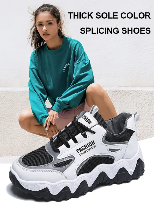 In Stock Thick sole color splicing shoes | Lazada PH