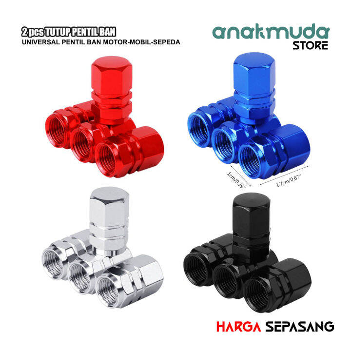 2 PCS Tutup Pentil Sepeda Motor Mobil Jenis Valve/Sepeda Motor Warna ...