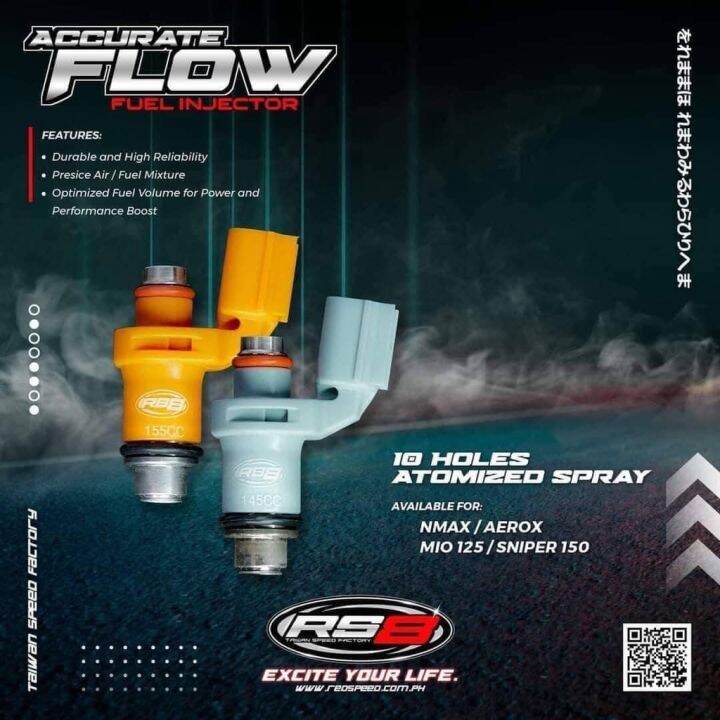 RS8 INJECTOR 10 12 HOLES NMAX V1 / NMAX/AEROX V1-V2 / SNIPER150 / HONDA ...