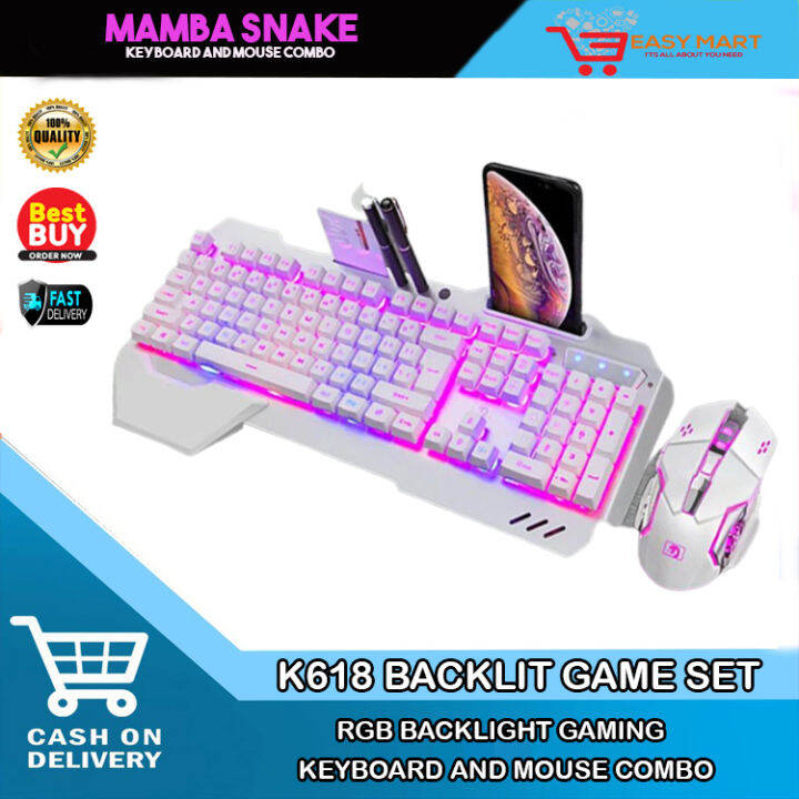 EasyMart Best Buy Mamba Snake K618-RGB Gaming Keyboard and Mouse Set ...