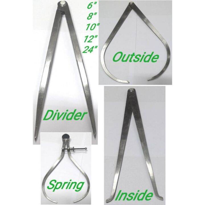 Spring Divider Outside Inside Caliper 6" / 8" / 10" / 12" / 24" Steel ...