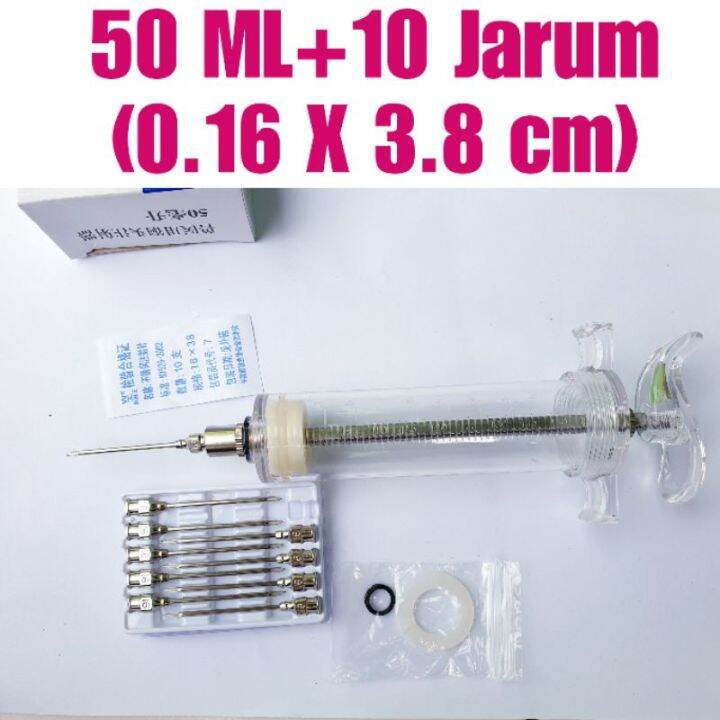 Suntikan sapi 50Ml jarum suntik besar alat suntik sapi kerbau lembu domba babi 16G | Lazada ...