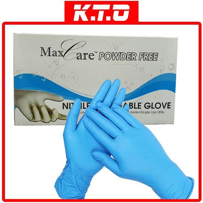 1BOX MAXCARE POWDER FREE LATEX NITRILE DISPOSABLE GLOVE | Lazada
