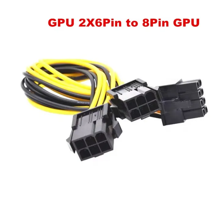 Graphics Dual 6pin Male Pci E To 8pin Female Gpu Video 2x6pin To 8pin