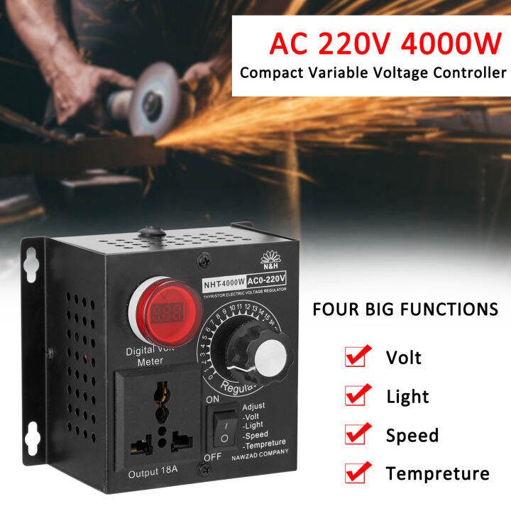 Ac 220v 4000w Compact Variable Voltage Controller Portable Speed