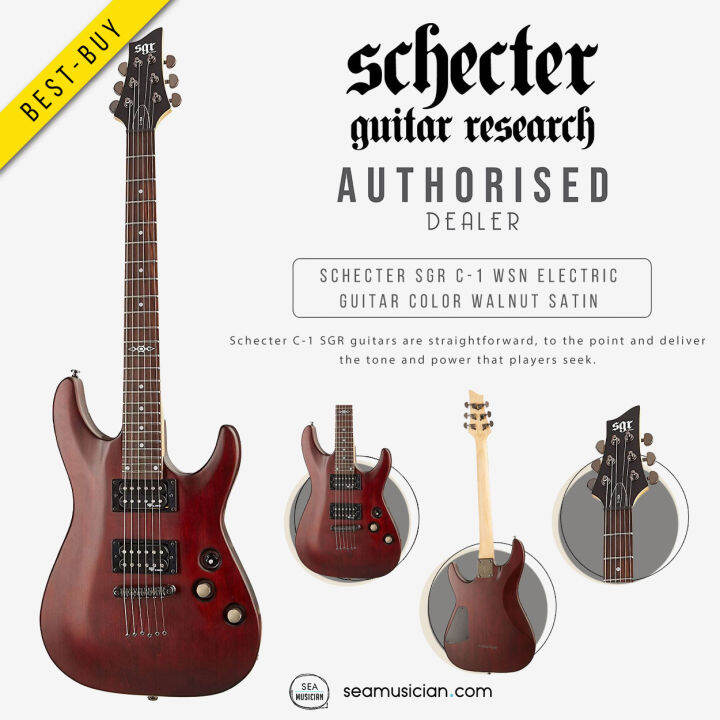 SCHECTER SGR C-1 WSN ELECTRIC GUITAR COLOR WALNUT SATIN (SGR C1/ SGR C ...