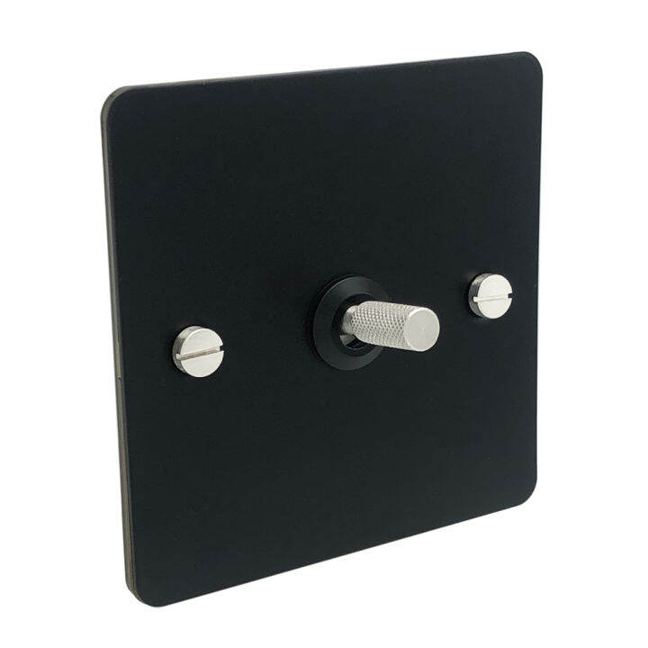LIWBET Black Color Wall Switch And Metal Panel 1 Gang / 2 Gang / 3 Gang ...