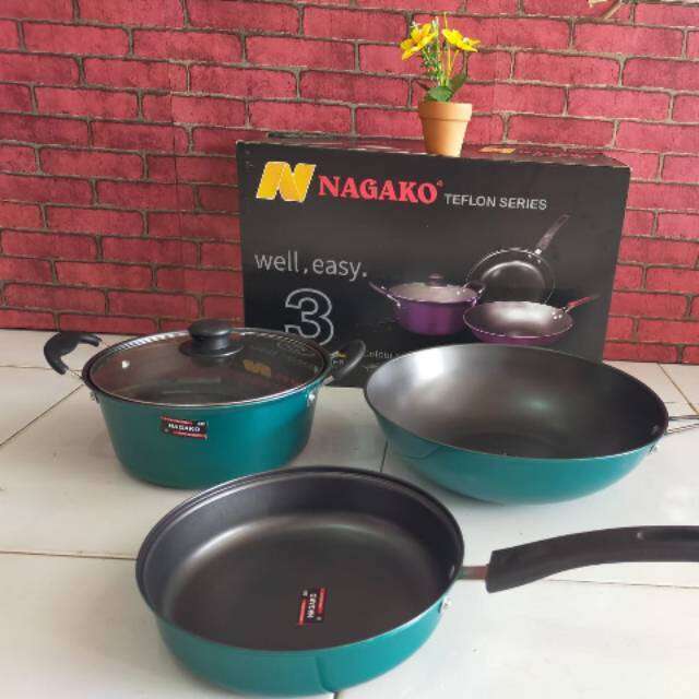 SG Panci Teflon Set Warna Nagako Panci Set Enamel Nagako | Lazada Indonesia