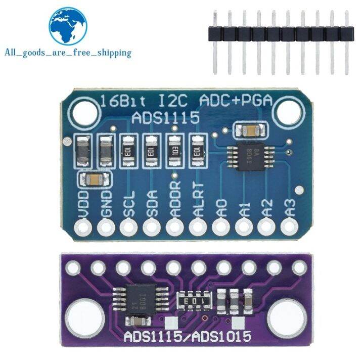 ADS1115 16 Bit I2C Module Precision ADC 4 Channel Development Board Pro Gain Amplifier 2.0V to 5 ...