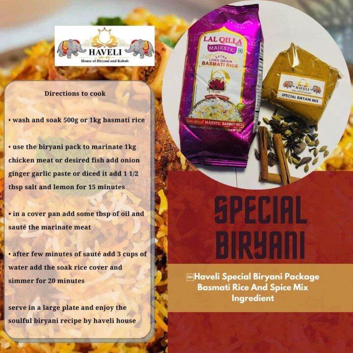 rice Haveli Special Biryani Package Basmati Rice And Spice Mix ...