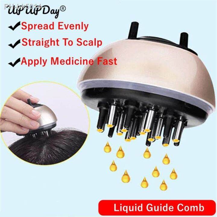 ⊕ Roll-On Applicator Minoxidil Scalp Essence Massage Comb Stainless ...