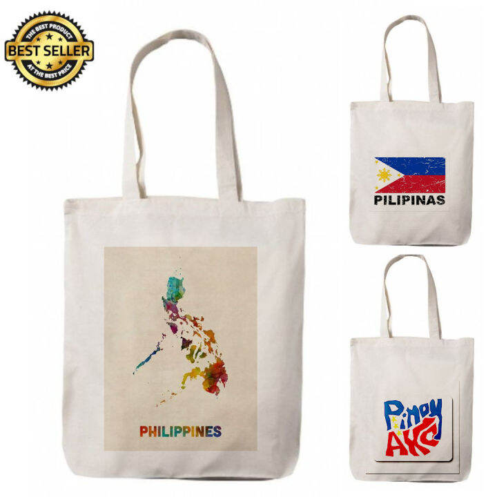 Philippine Pinoy Ako Tote Bag Katsa Canvas High Quality Flag Map Love ...