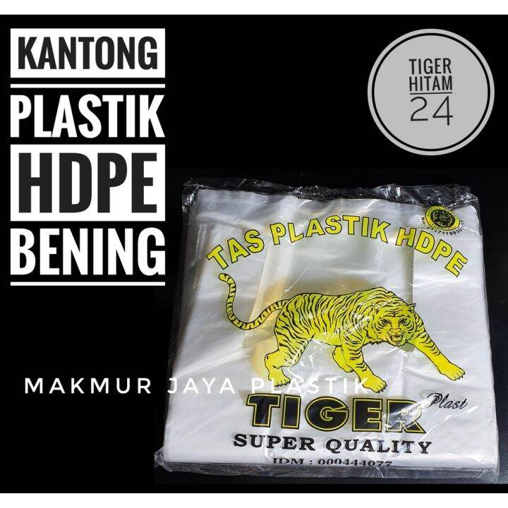 PLASTIK KANTONG KRESEK HDPE BENING TIGER UKURAN 24 DAN 15 [ 3 ONS ...
