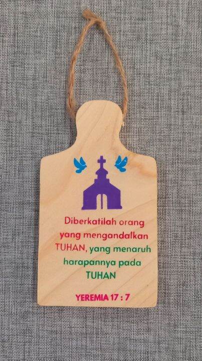 Hiasan Dinding Kayu Rohani - Minimalis Bermotif Tulisan Ayat Alkitab ...