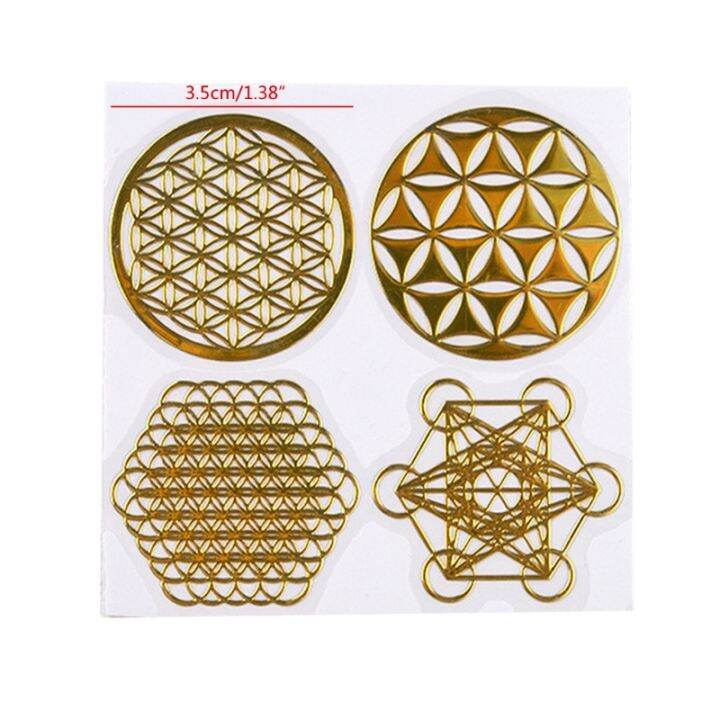 【pretty sunshine】 Self Adhesive Golden Stickers Sacred Geometry ...
