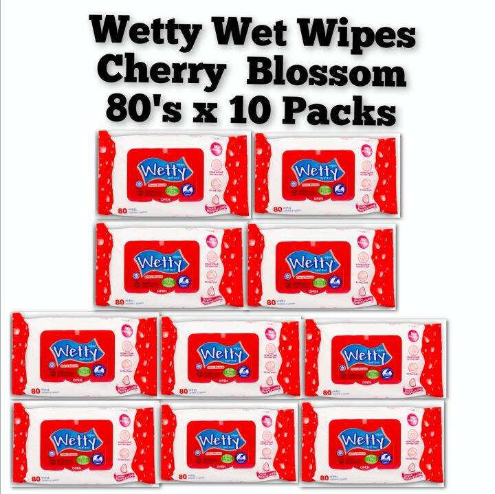 Wetty Wet Tissue Wet Wipes (10 Pack x 80's) | Lazada