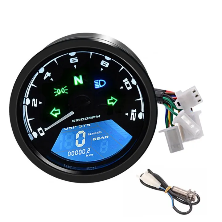 【Stockready】 8-18V Universal LCD Digital Tachometer Speedometer ...