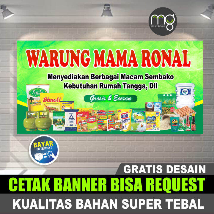 baner toko sembako / Sepanduk Toko Sembako / Spanduk toserba / banner toko Klontong - Benner ...