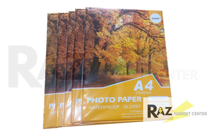 5 Packs Quaff A4 Size Waterproof Glossy Photo Paper 180gsm 20 sheets ...