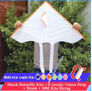 [SALE NOW] Kids DIY Blank Painting Butterfly Kite with Paints and Kite Strings | Lazada