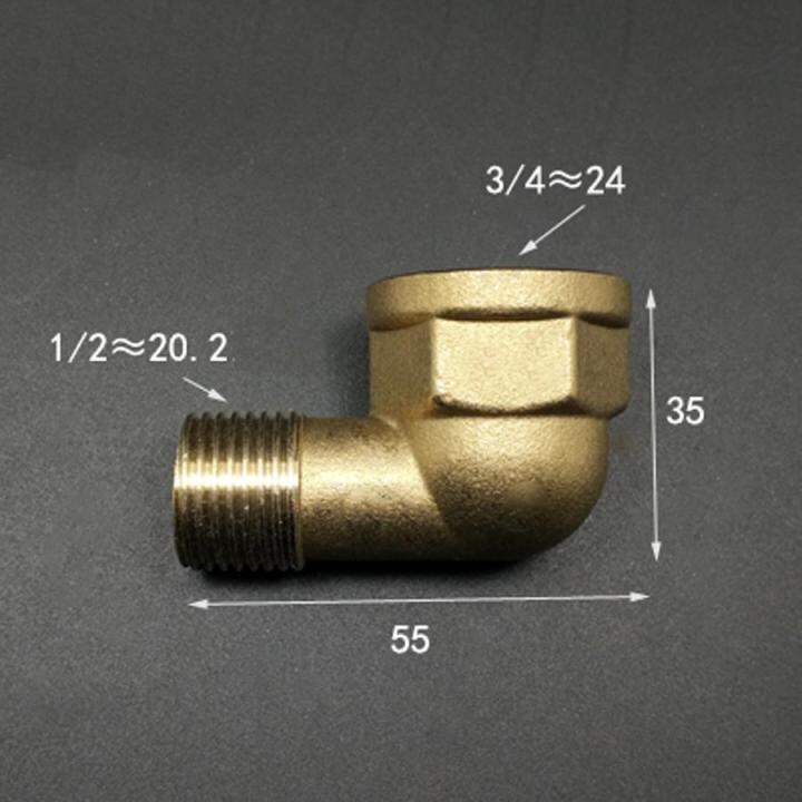 Brass 90 Degree Elbow Dn15 1/2" Bsp Male To Male 3/4" Bsp Female ...