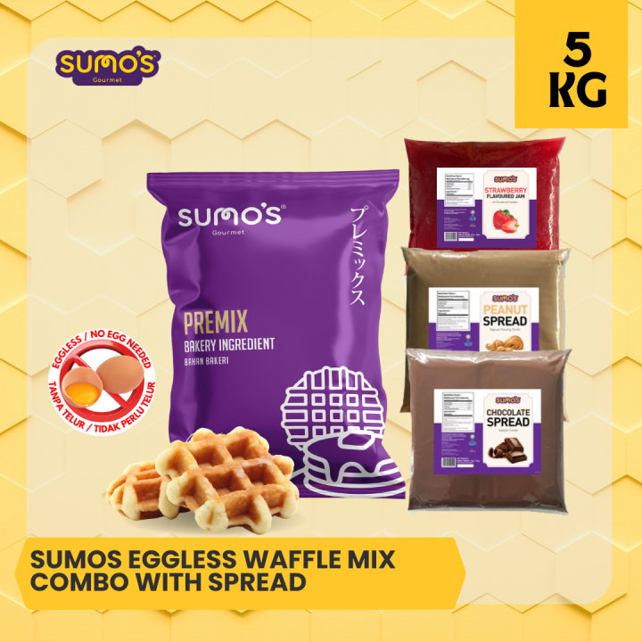 Sumo's Crispy Eggless Waffle Premix Flour and Fruit Jam Peanut Spread ...