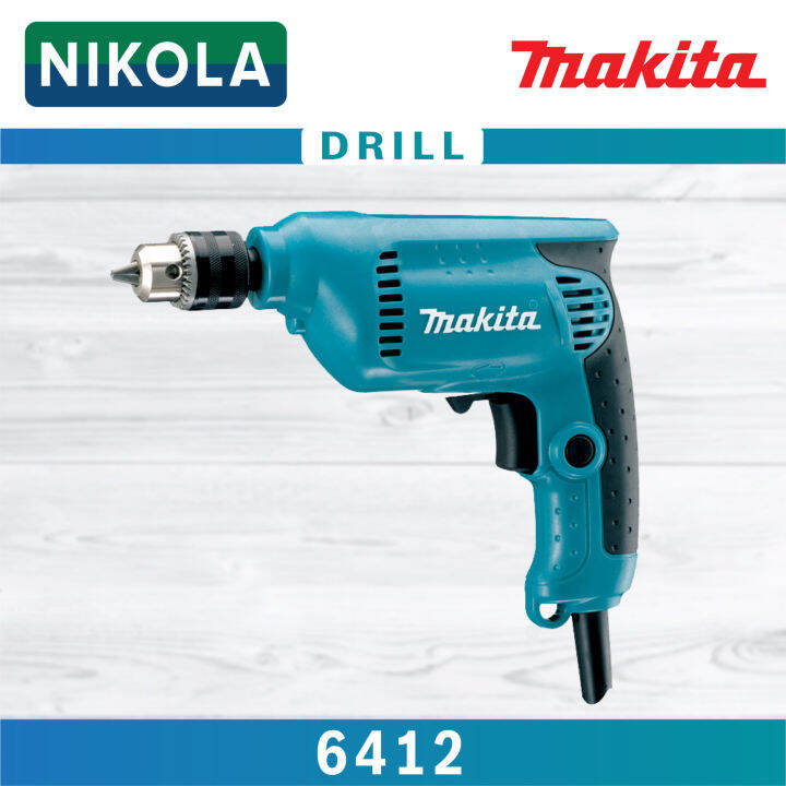 6412 Makita Mesin Bor Tangan Besi Kayu 10 mm 2 Arah Variable Speed ...