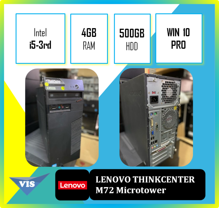 USED PC/DESKTOP LENOVO THINKCENTER M72 MICROTOWER | Intel i5-3rd Gen ...