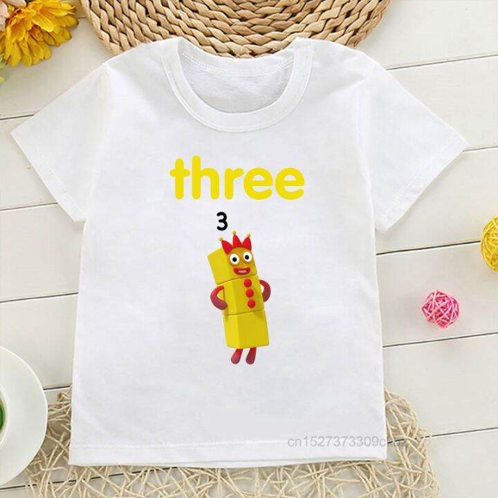 2023 Kids Tshirt Clothing Anime Numberblocks Cartoon Print T Shirt Tops ...