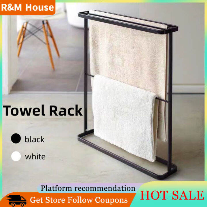 Towel Rack Stand Floor Towel Holder For Bathroom Iron Towel Hanger ...