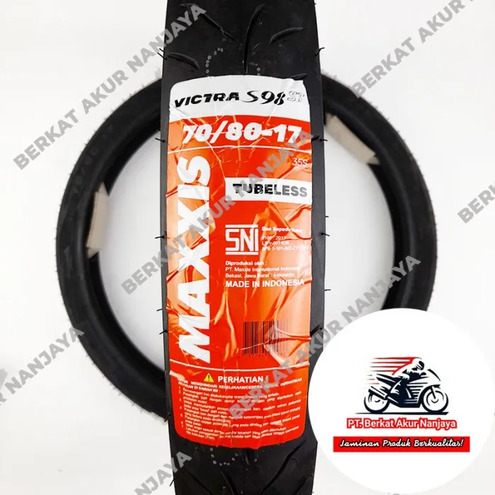 Ban Motor Bebek 70/80 Ring 17 MAXXIS Victra S98ST TUBELESS Bonus Pentil ...