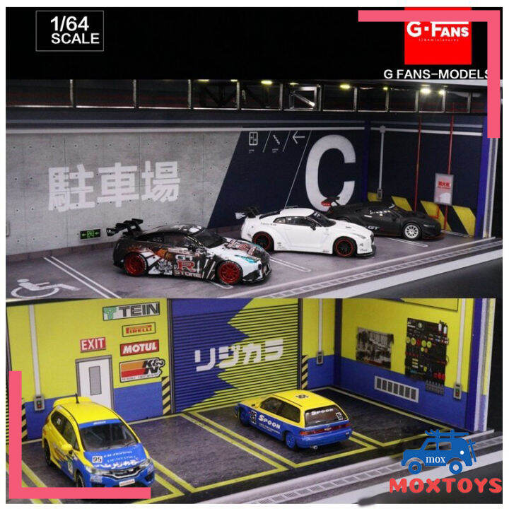 G-FANS 1:64 Garage Diorama Model With LED lights Parking lot/Spoon ...