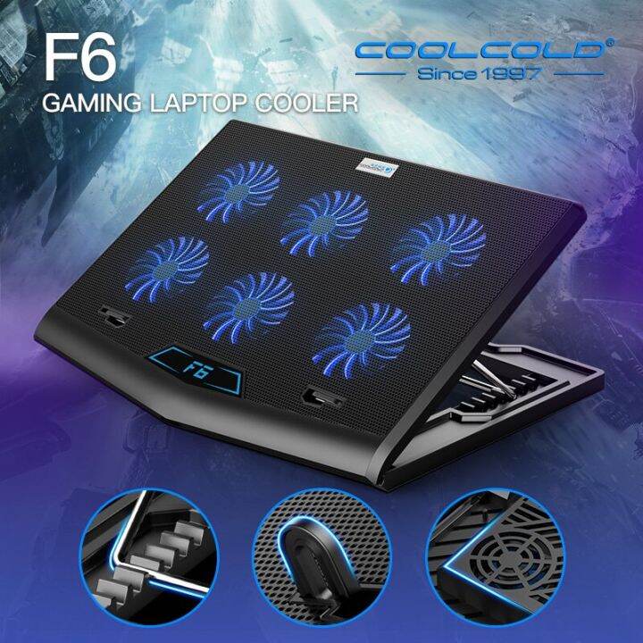 7 Adjustable Heights Six High Speed Fans Strong Cooling Gaming Laptop ...