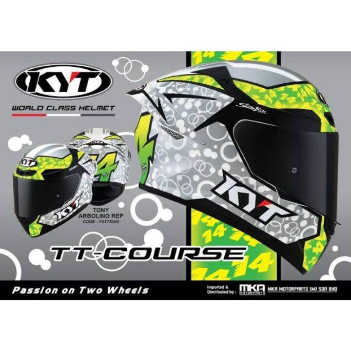 KYT TT-Course Tony Arbolino Helmet (bundled with Dri+ KYT Balaclava ...