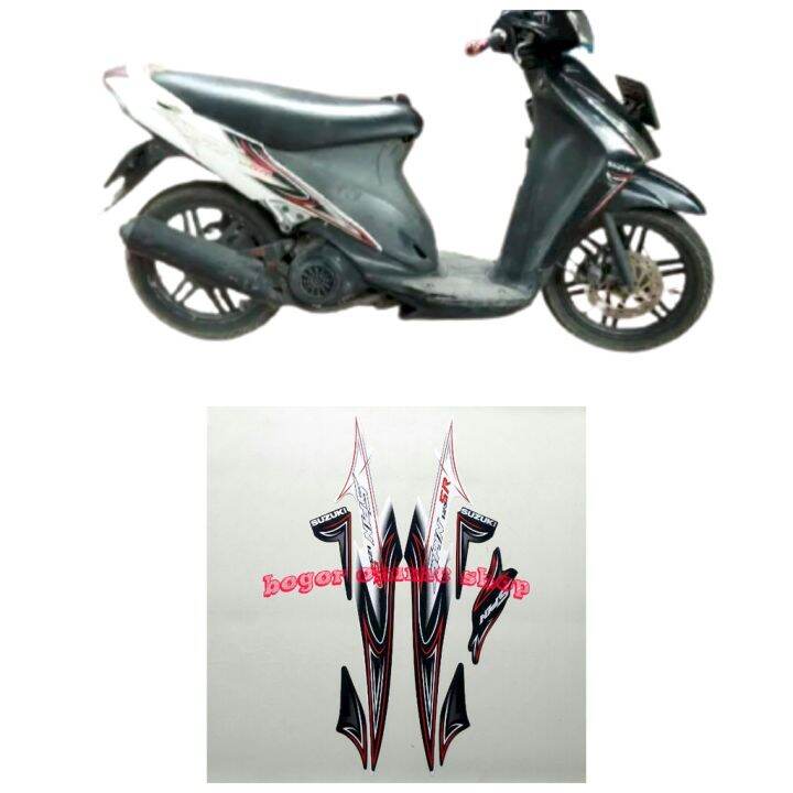stiker striping motor spin sr 125 2008 putih-hitam | Lazada Indonesia