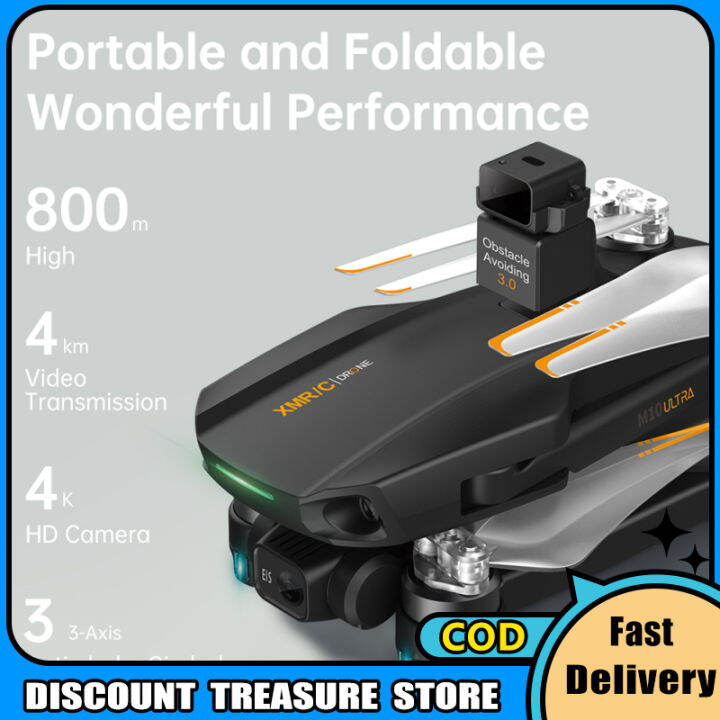 RC Drone XMR/C M10 Ultra S Relay Obstacle Avoidance 3-axis 4k EIS Drone ...