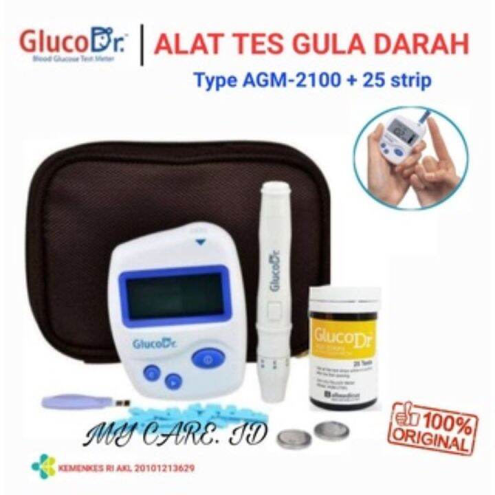 GlucoDr AGM 2100 Alat Cek Tes Gula Darah Cek Gula BioSensor Gluco Dr ...