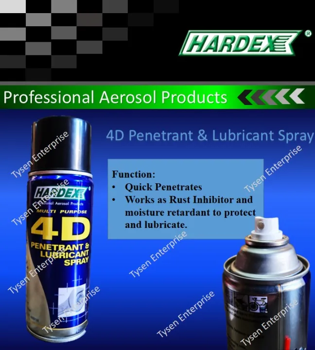 Hardex Professional Aerosol Products 4D Penetrant & Lubricant Spray (4D ...