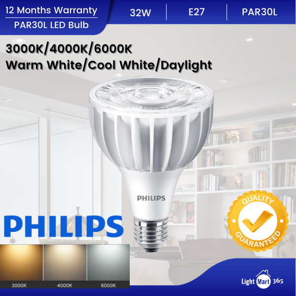 PHILIPS 20W Master PAR30L LED Bulb Spot Lighting Indoor Light 15D/30D ...