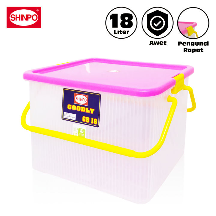 SHINPO Box Penyimpanan Kontainer Plastik 18 L Goodly Container Box Lock ...