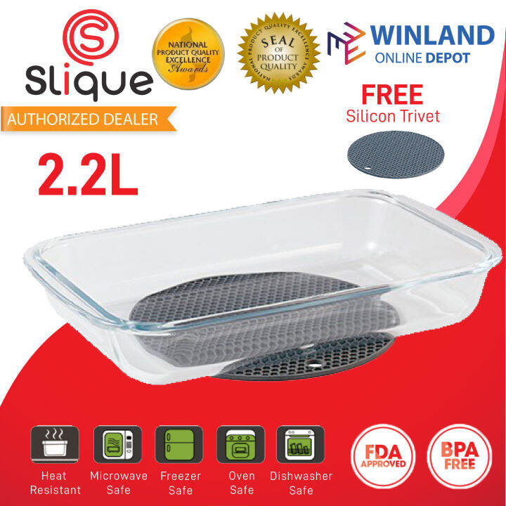 SLIQUE by Winland Premium Borosilicate Glass Baking Dish Bake Tray ...