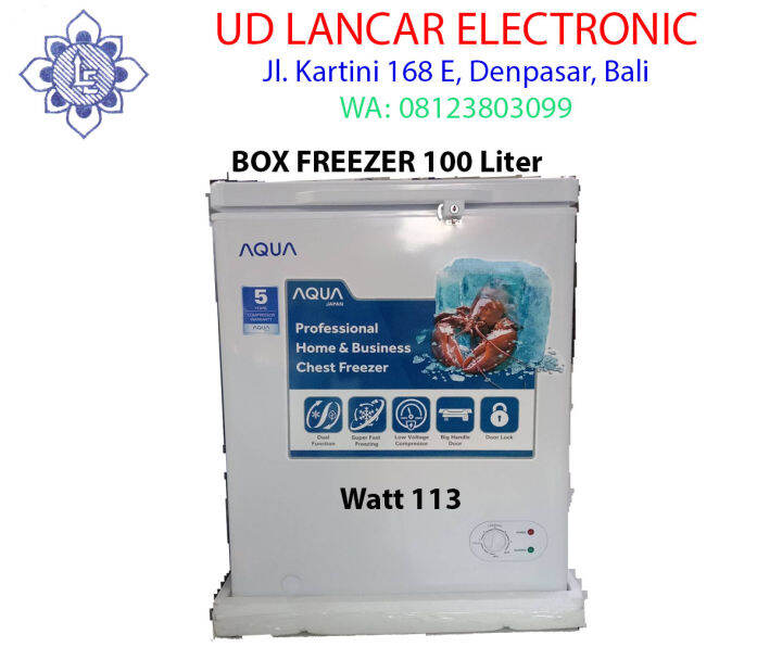 Chest Freezer 100 Liter Aqua AQF 100W Khusus Denpasar Bali | Lazada ...