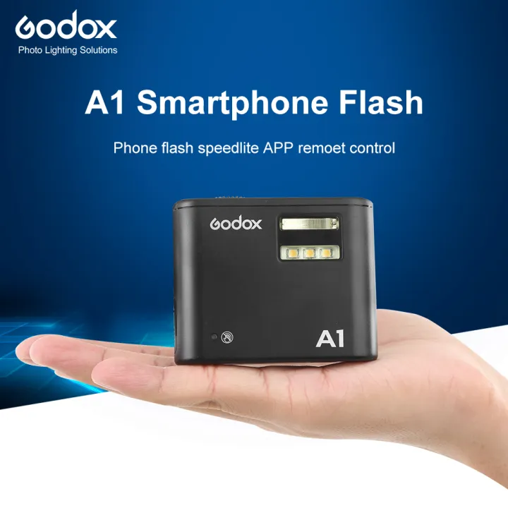Godox A1สมาร์ทโฟนระบบแฟลช2.4G แฟลชไร้สายทริกเกอร์ไฟ Led คงที่พร้อมแบตเตอรี่แฟลชภาพ A1อะแดปเตอร์ ...