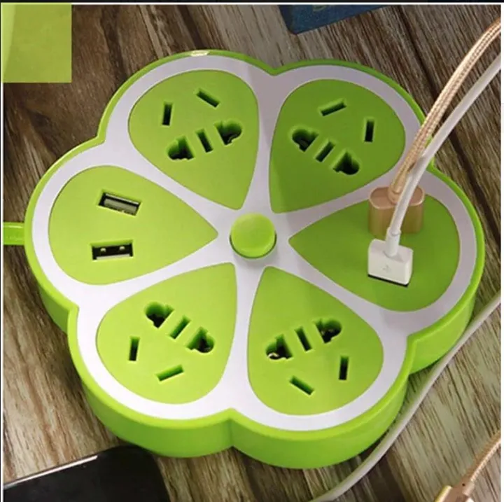 Universal Multiple Socket Hexagon With 4 USB Ports Chargeable Extention ...
