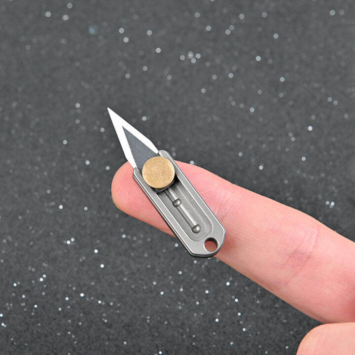Kada Pure Titanium Mini Push Knife Keychain Pendant Unpacking Express ...