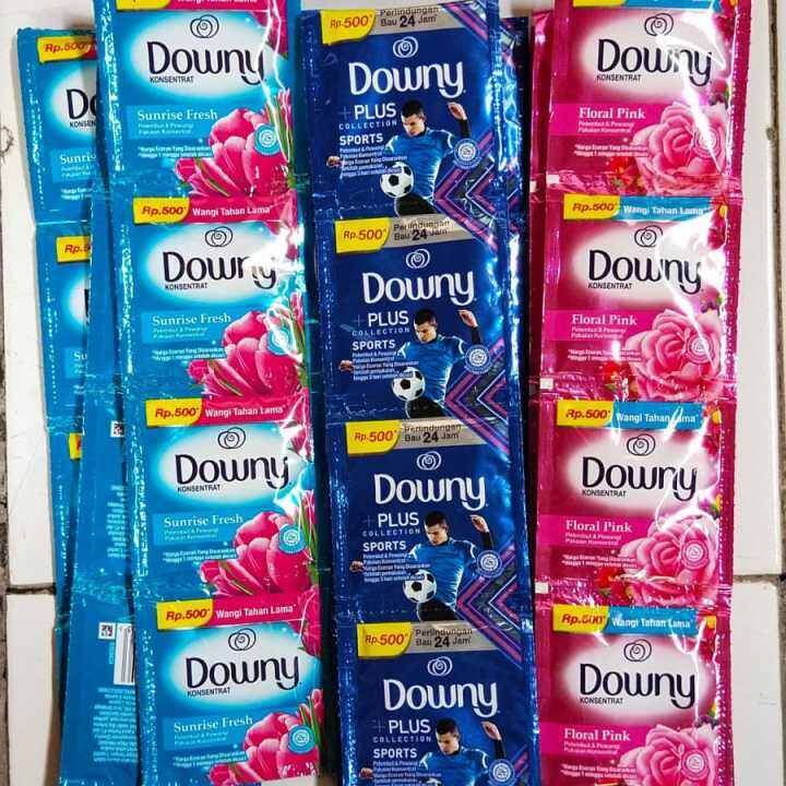 Downy Biru sunrise fresh & Pink Floral 12 Sachet Isi 11ml Renceng ...