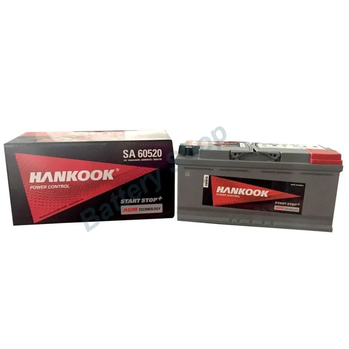 DIN105 AGM Start Stop Car Battery - Hankook AGM SA 60520 | Lazada